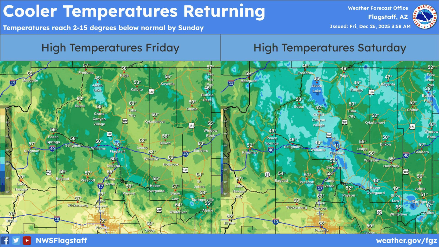 Friday Forecast Winter Weather Advisory Kaibab Plateau My Radio Place